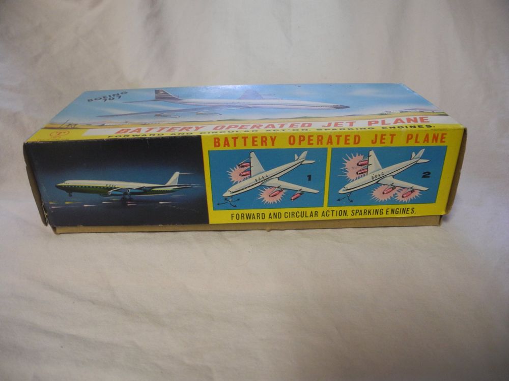 TIN TOY BLECH "T" MADE IN HONG KONG BOEING 707 JET PLANE (Neu und ...