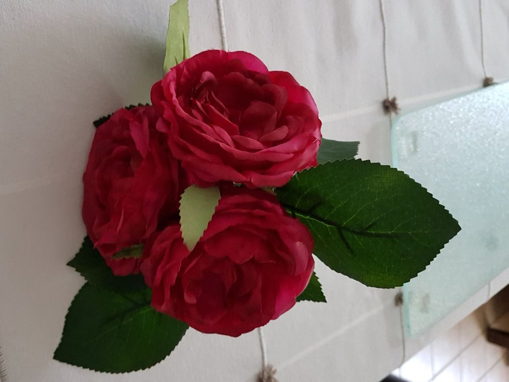 3 Antik Rosen kleiner Rosenstrauss Kunstblumen Seidenblume (Gebraucht ...
