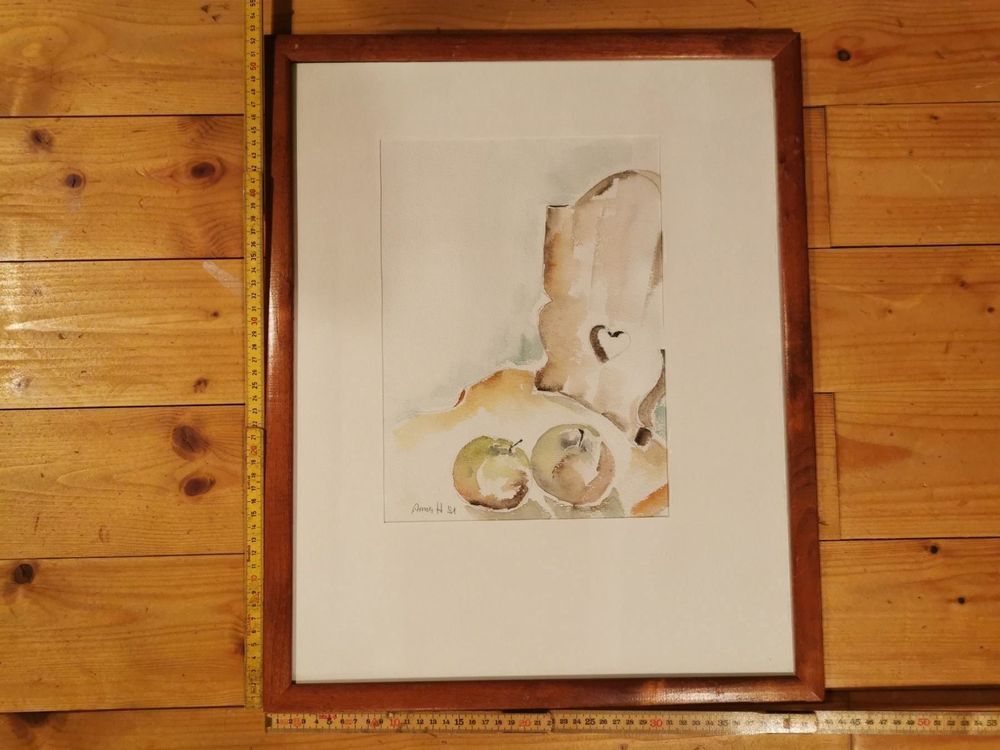 Aquarell Stillleben Original Malerei Wandbild Stabellenstuhl (Gebraucht) in Berneck für CHF 50 ...