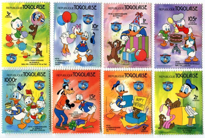 Briefmarken "Walt Disney. Donald Duck". Togo. (Neu und originalverpackt ...