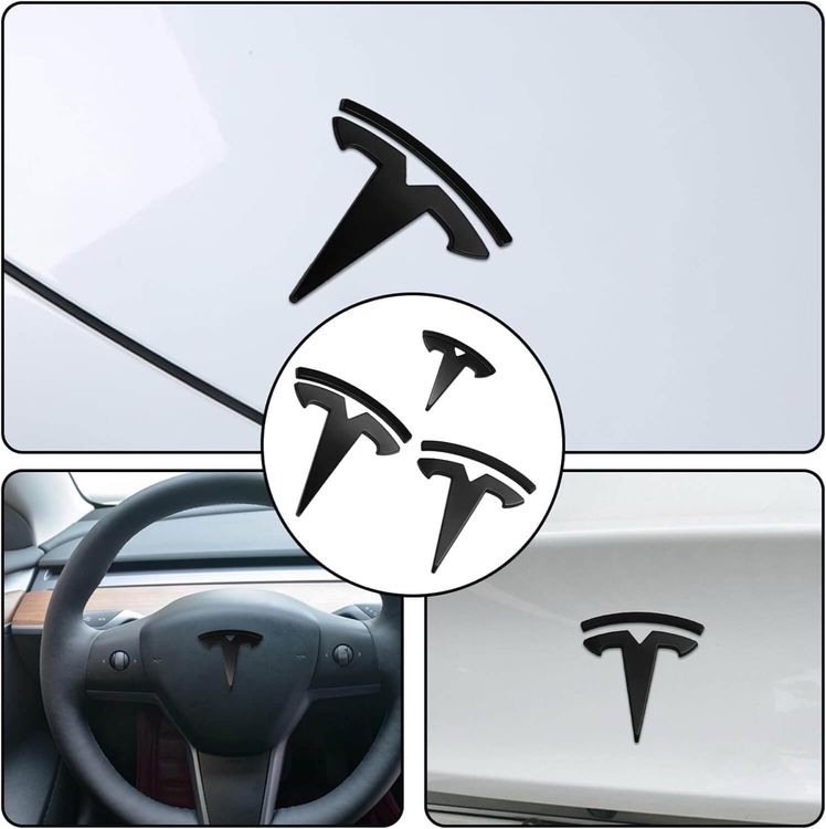 Tesla Model Y Logo Emblemset „Carbonoptik matt“ (Neu und ...