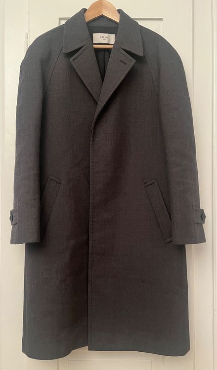 Celine Mantel Mac Coat Hedi Slimane Grau / Grey Overcoat | Kaufen auf ...