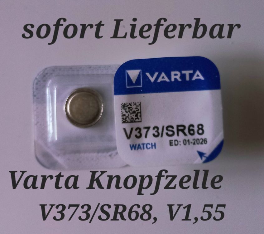 VARTA Silber-Oxid Uhrenzelle, V373 (SR68), 1,55 Volt (Neu und ...