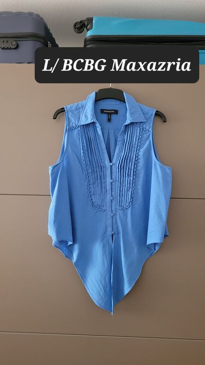 Chemisier BCBG MaxAzria bleu L / lin 55% (Neu (gemäss Beschreibung)) in Vevey für CHF 14 – mit ...