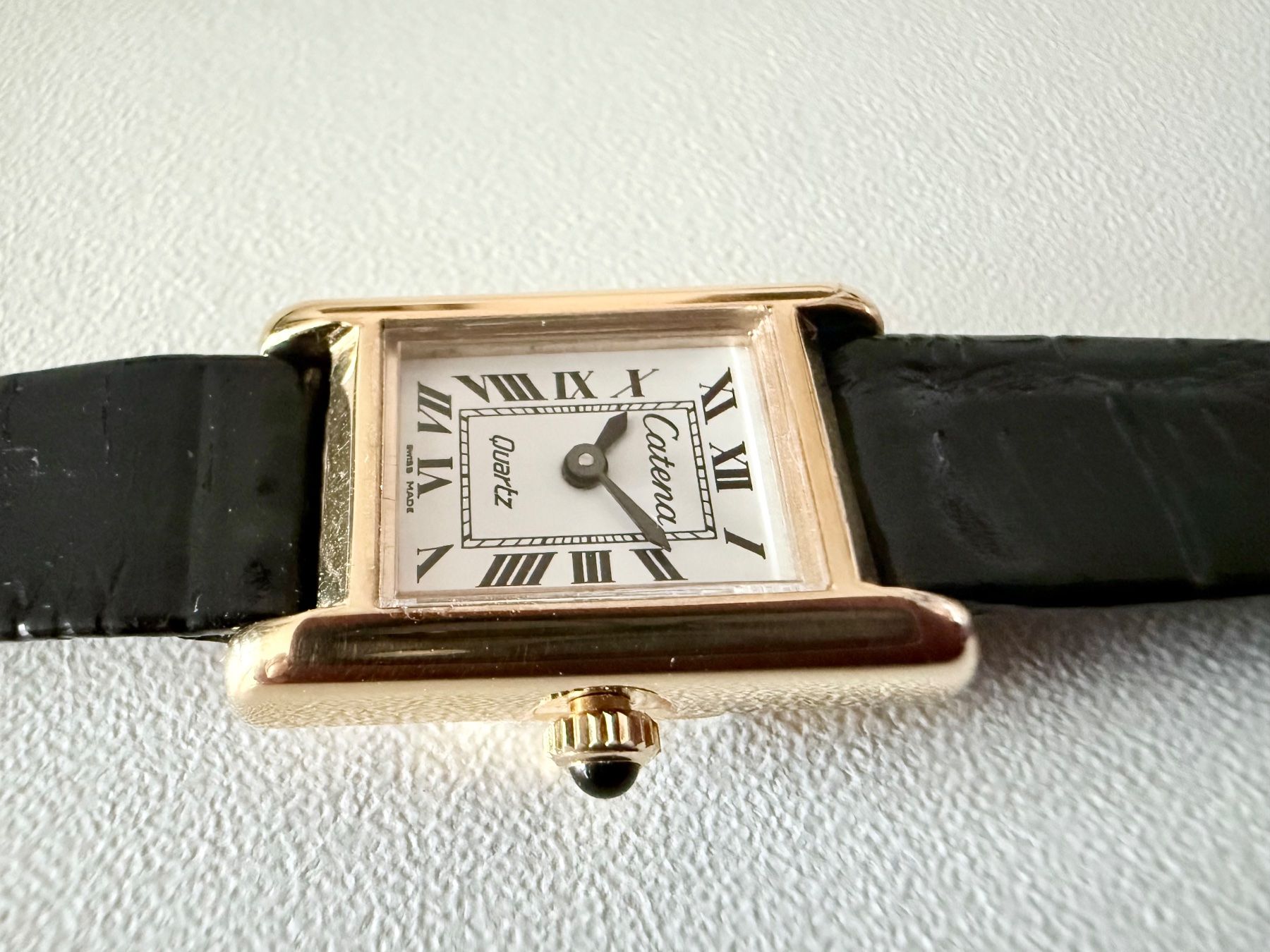 CATENA “Tank” type, X-Small, Plaqué or, Quartz, Swiss (Neuf avec ...