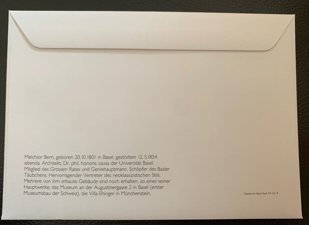 Briefumschlag Basler-Taube 1995 Melchior Berri (Neu (gemäss Beschreibung)) in Zermatt für CHF 10 ...