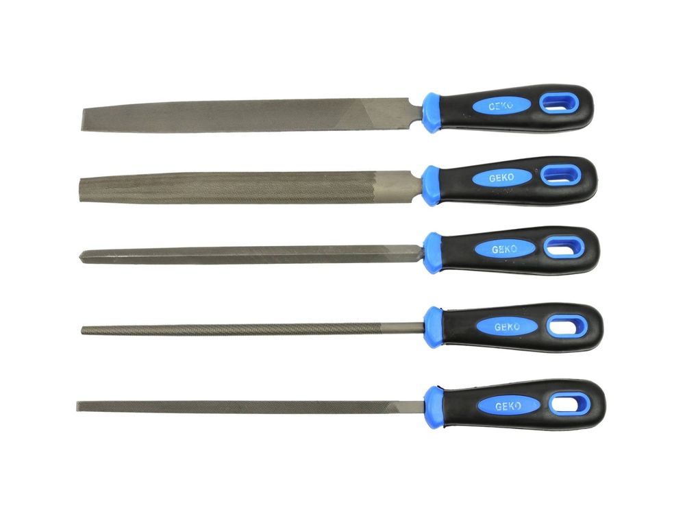 5 tlg. Feilen Satz (grober) Feilen 200 mm Lang von Geko (Neu und ...