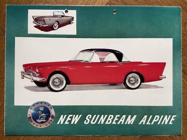 SUNBEAM ALPINE Prospekt 1959 brochure dépliant Rootes Group (Gebraucht ...