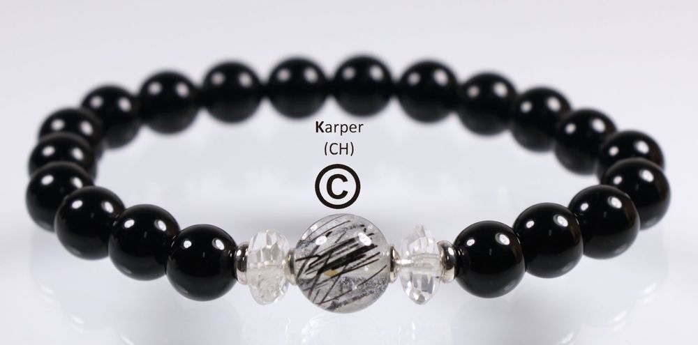 Onyx, Rutil Turmalin / Onyx, rutil tourmaline, 925 | Kaufen auf Ricardo