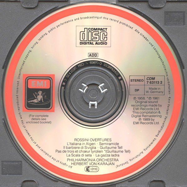 Gioachino Rossini Overtures - Herbert von Karajan (D'occasion) à ...