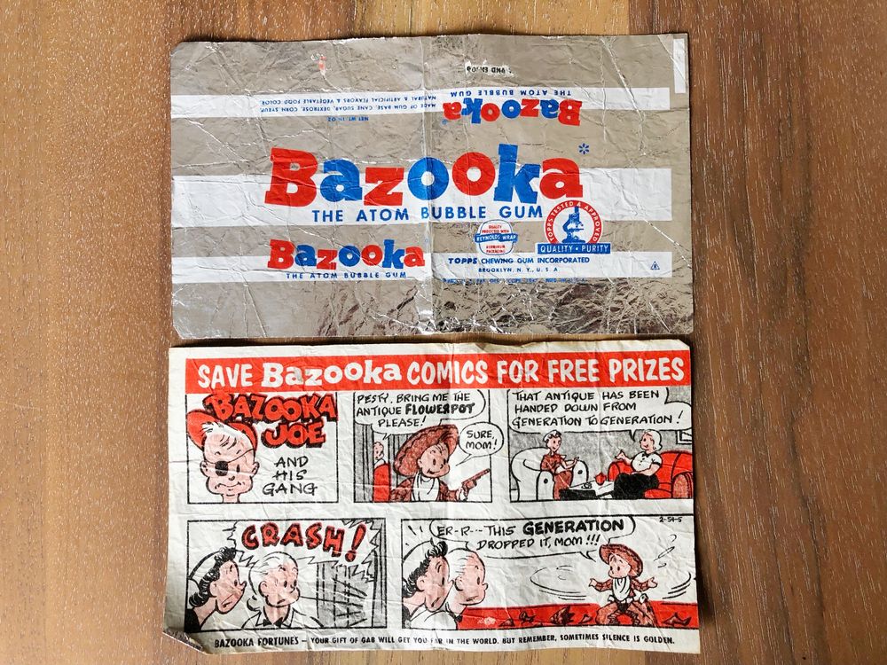 Bazooka the atom bubble gum Kaugummipapier mit Comic 1947 | Kaufen auf ...