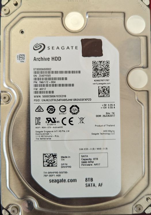 Seagate Archive 8TB 3.5'' (Gebraucht) in St-Léonard für CHF 100 – mit Lieferung auf Ricardo kaufen