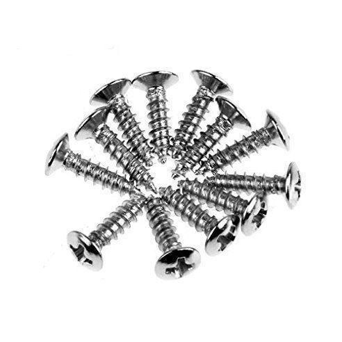 12 Pickguard Schrauben Screws Stratocaster Telecaster Silber (Neu und ...