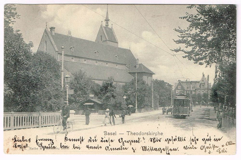 BASEL BS 1902 Theodorskirche mit Tram (Gebraucht) in Rothrist für CHF 5 ...