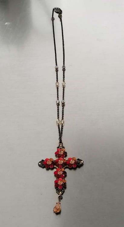 Kette mit Kreuz von Michal Negrin mit Swarovskisteinen (Gebraucht) in ...