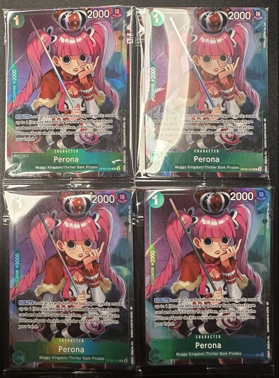 4x Sealed Perona OP09-034 PROMO CARD ONE PIECE (Neu und ...
