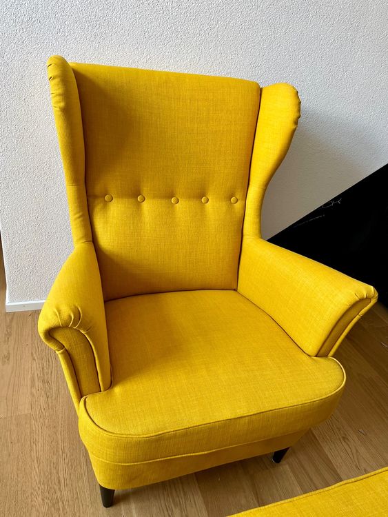 Ikea Strandmon Sessel + Hocker | Farbe Skiftebo Gelb (Gebraucht) in Meilen für CHF 100 – nur ...