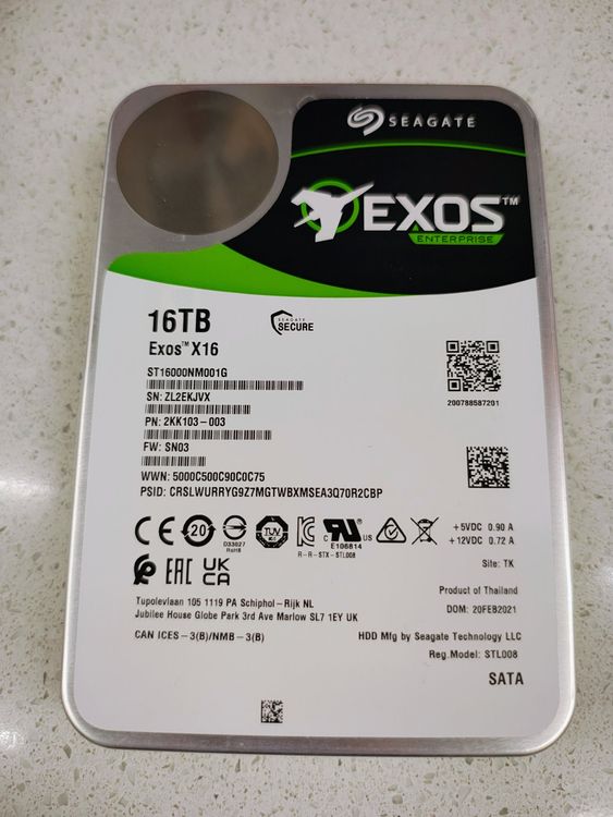 Seagate Exos X18 16TB 3.5" CMR ST16000NM000J (Gebraucht) in Herznach ...