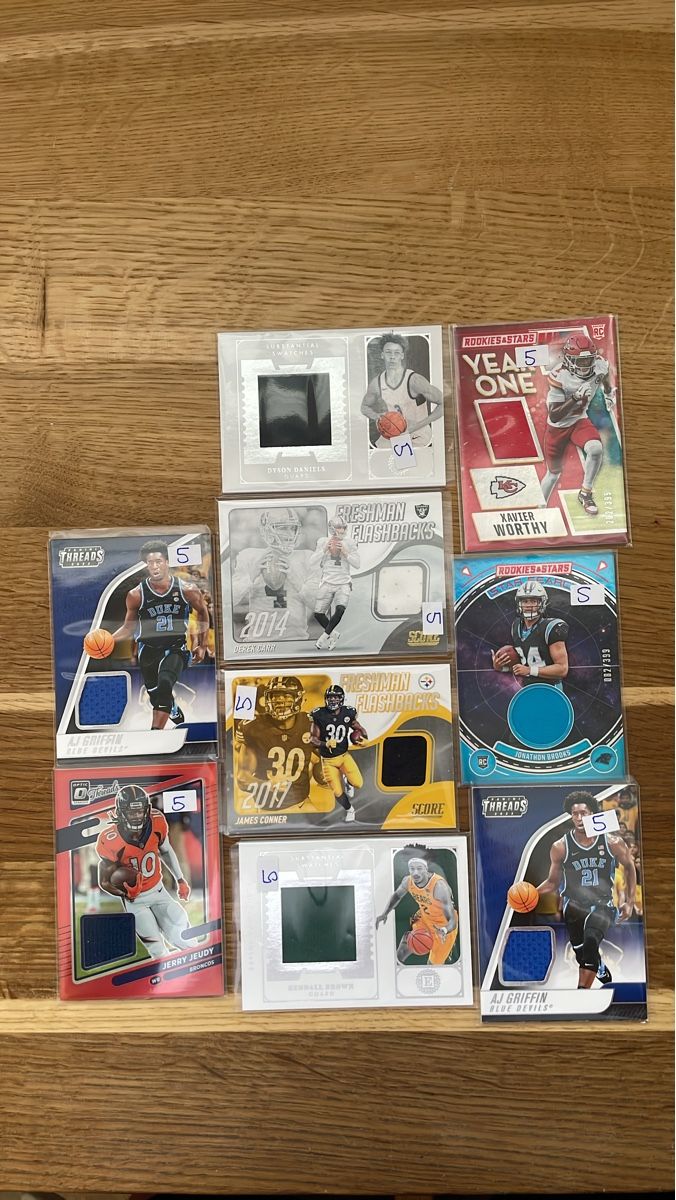 Lot of 8 Sports Cards patches: Football & Basketball Relics (Neu ...