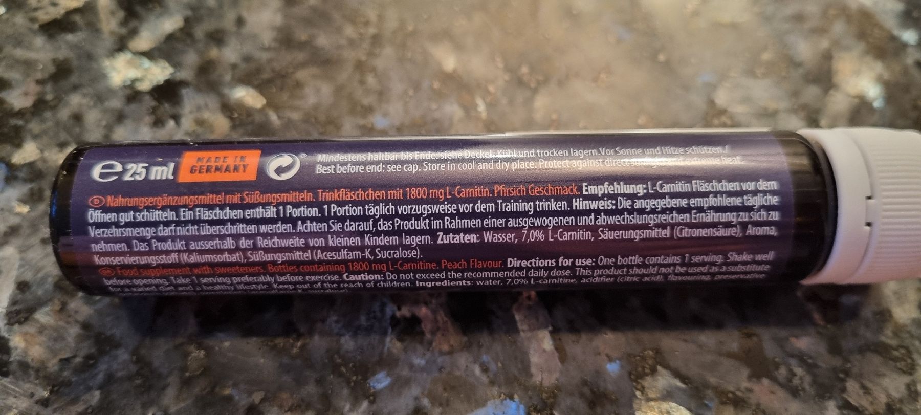 L-Carnitine Trinkfläschchen, Pfirsich Geschmack, Neu!🍑🏃‍♀️ (Neu (gemäss Beschreibung)) in ...