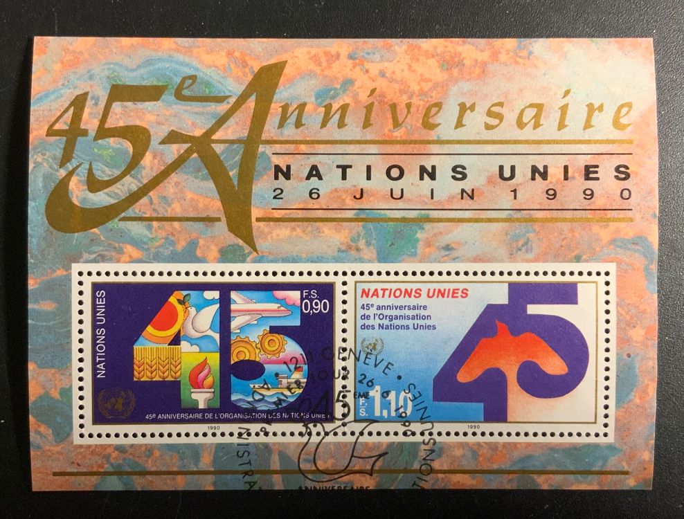 UNO Genf 1990 mit Ersttagsstempel. 45 Jahre UNO. | Kaufen auf Ricardo UNO Genf 1990 mit Ersttagsstempel. 45 Jahre UNO. | Kaufen auf Ricardo