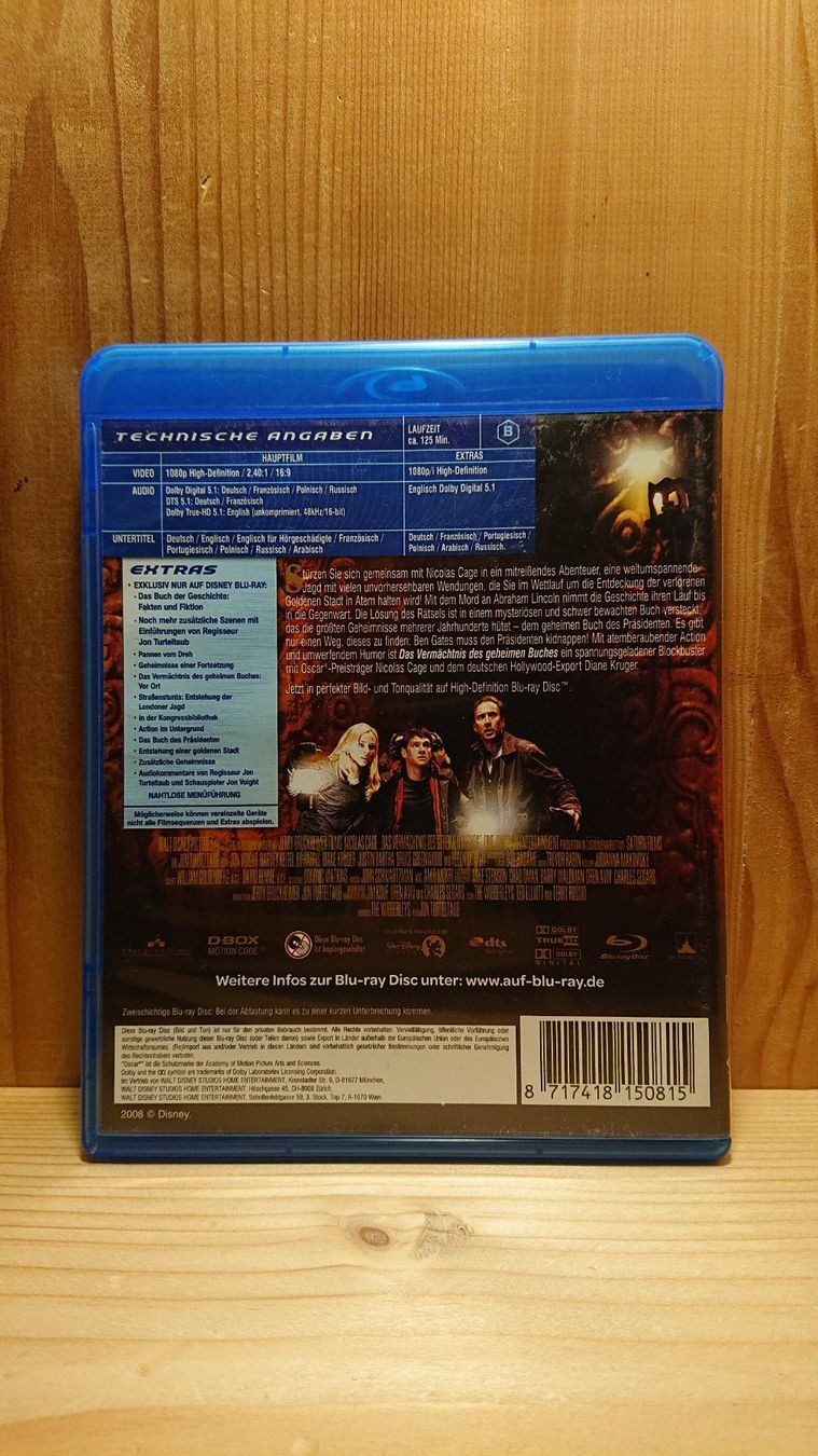 DAS VERMÄCHTNIS DES GEHEIMEN BUCHES Blu-Ray mit Nicolas Cage (Gebraucht) in Wilderswil für CHF 3 ...