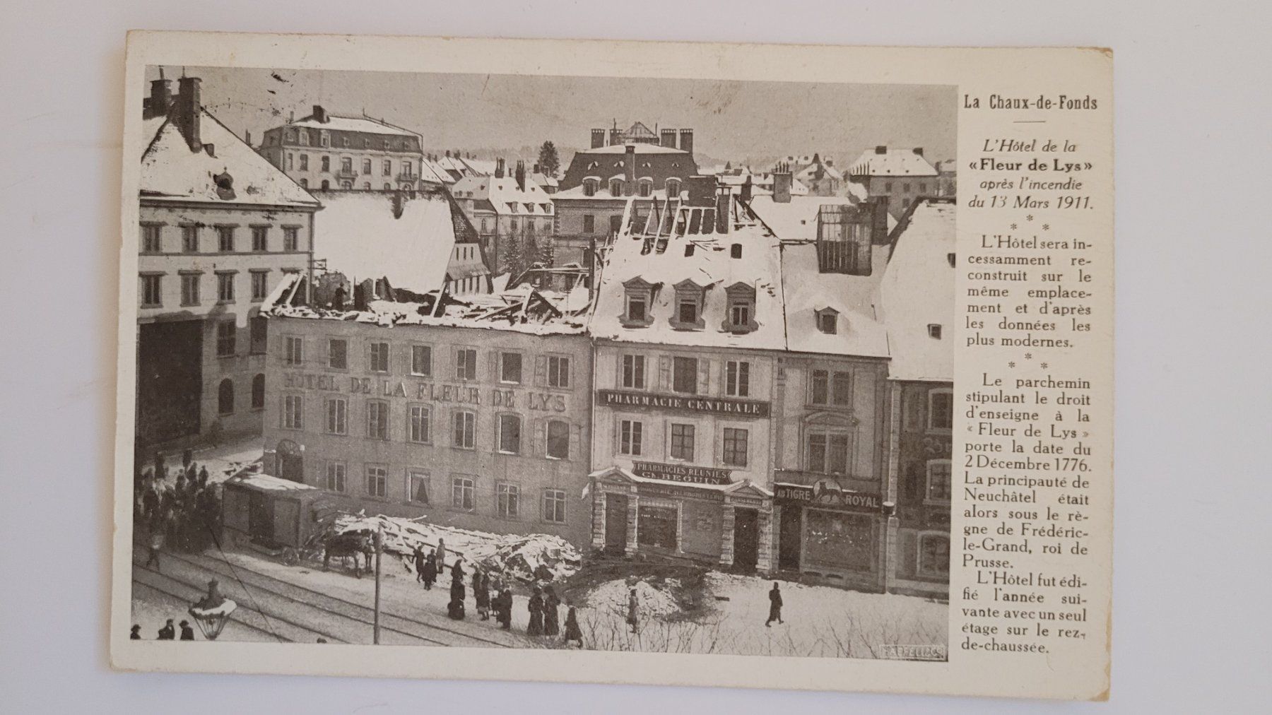 La Chaux-de-Fonds - Après l'Incendie l'Hôtel de la Fleur R34 (Gebraucht ...