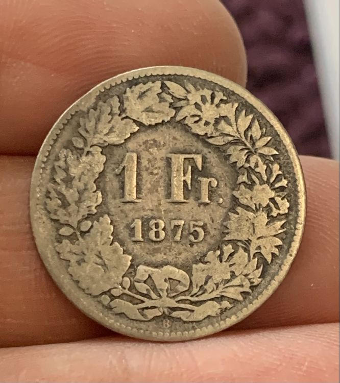Schweizer 1 Franken Silbermünze 1875 (Gebraucht) in Lyss für CHF 9 – mit Lieferung auf Ricardo ...