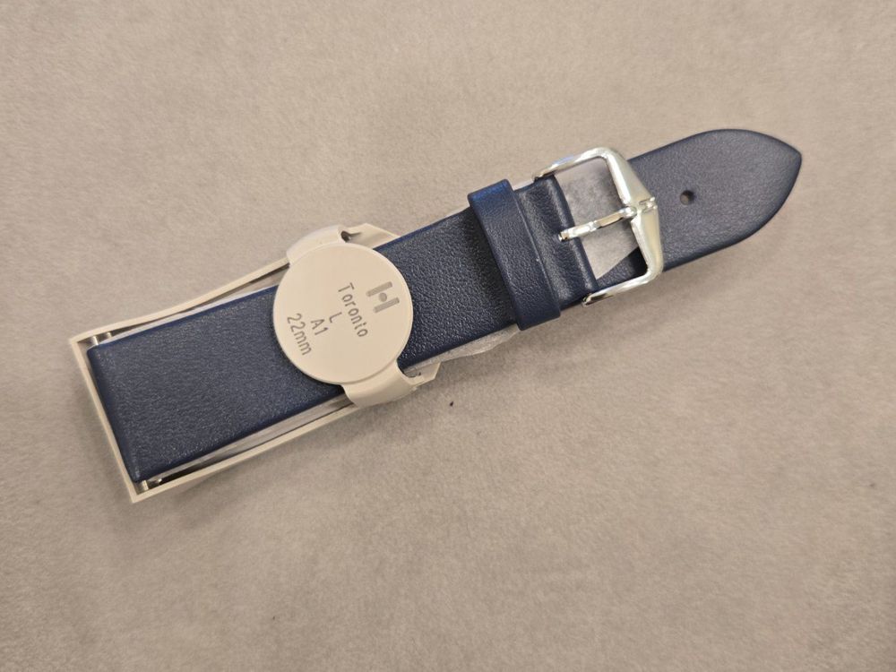 Hirsch Uhrenband *Toronto" Leder, schwarz 22mm Lang (Neu (gemäss ...