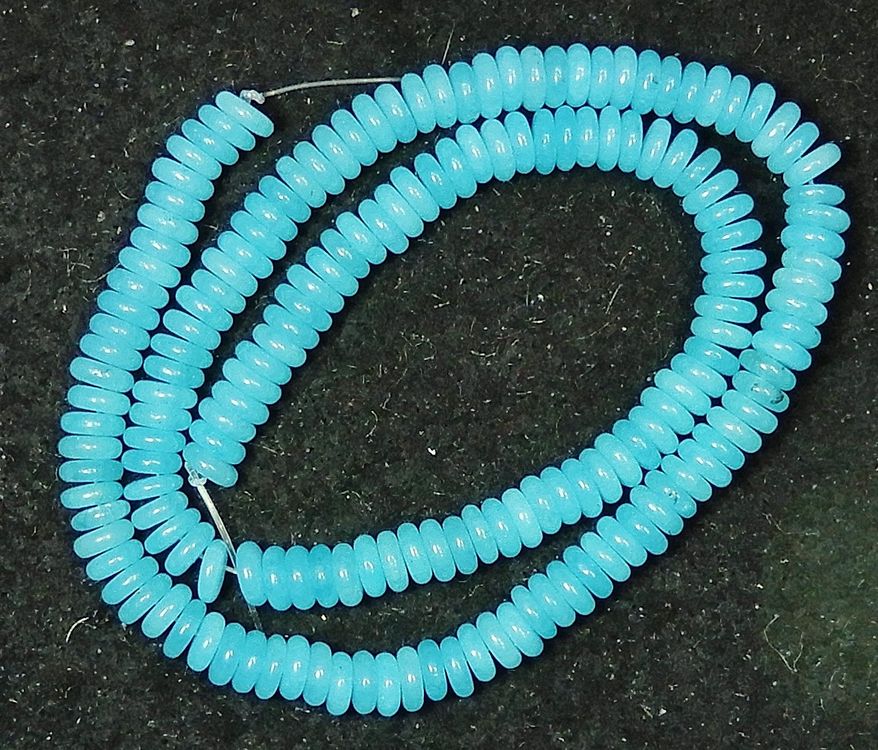 1 Strang echte natürliche Aquamarin Rondellen Perlen 6x2 mm (Neu ...