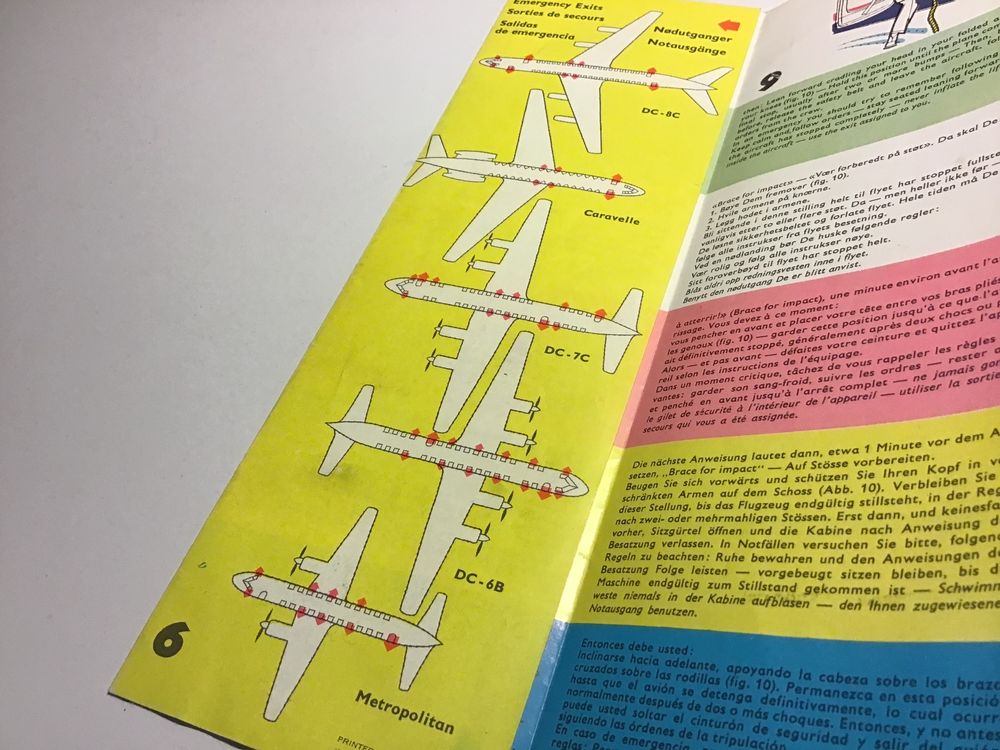 Originale "SAS SAFETY ON BOARD CARD" aus den 50er Jahren | Kaufen auf ...