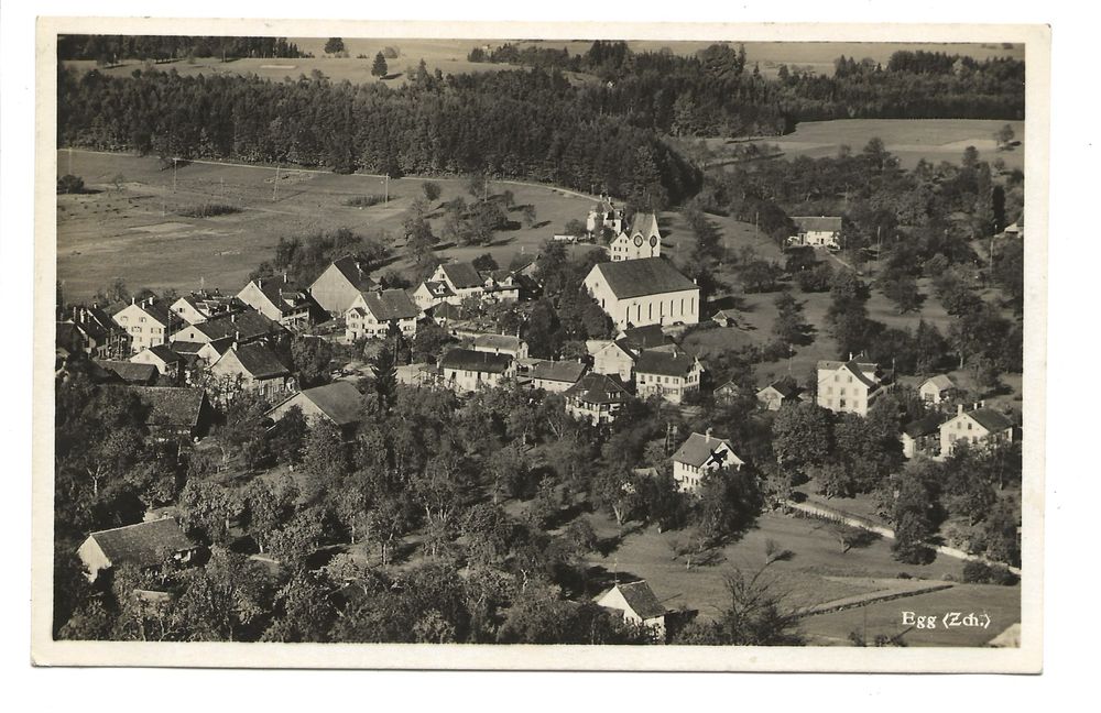 Egg (ZH) Dorfpartie mit Kirche - Flugaufnahme - 1942 (Gebraucht) in Engelburg für CHF 14.9 – mit ...