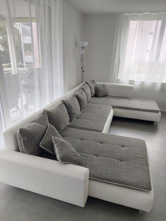 Wohnlandschaft Weis Grau