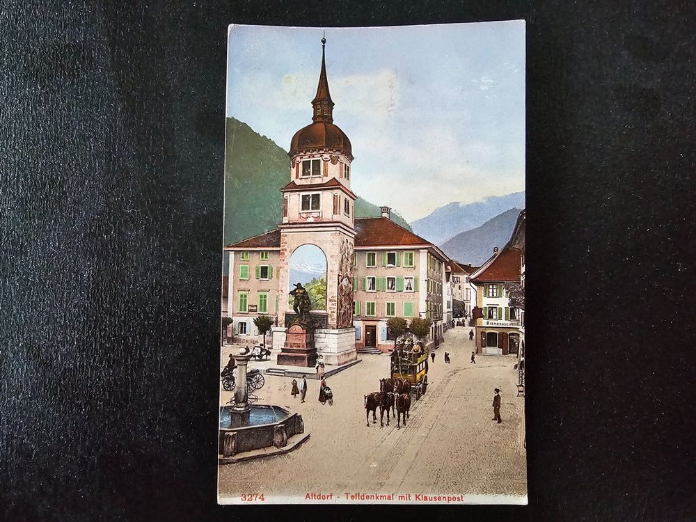 PK Altdorf Postkutsche Telldenkmal antik (Gebraucht) in Dallenwil für CHF 5 – mit Lieferung auf ...