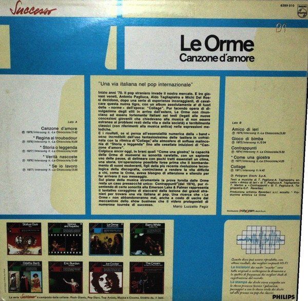 LP LE ORME - Canzone d'amore | Acheter sur Ricardo
