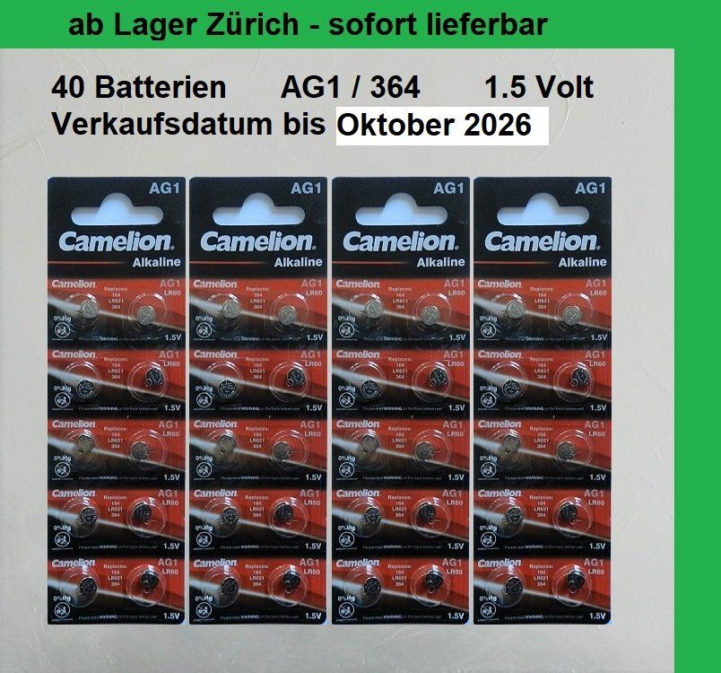 40 Knopfzellen AG1 / 364 - 1.5 Volt | Kaufen auf Ricardo