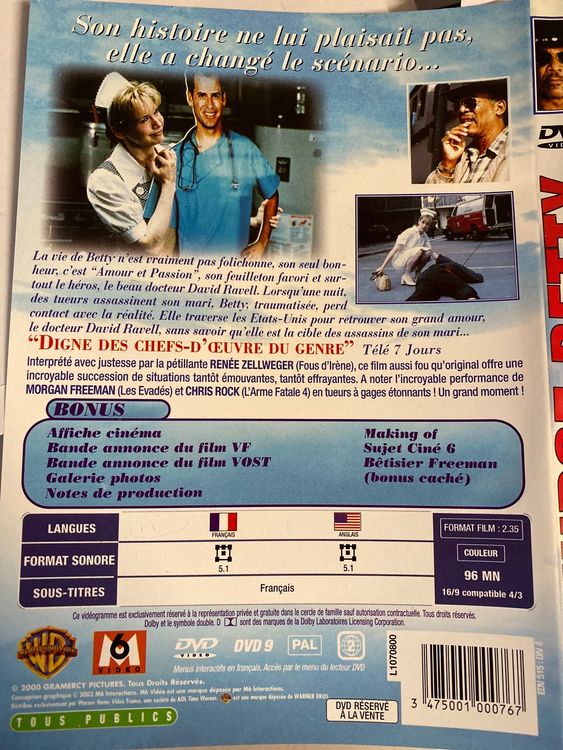 NURSE BETTY - RENEE ZELLWEGER - MORGAN FREEMAN (Gebraucht) in Le ...