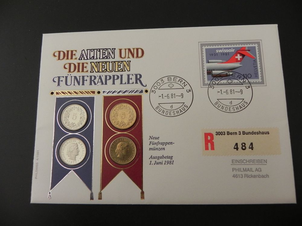 Alter Münzebrief - Die alten und neuen Fünfräppler 1981 (Gebraucht) in ...