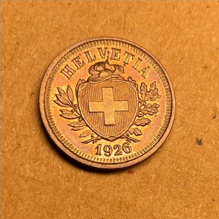 1 Rappen Schweiz 1926 top Erhaltung Abart mit Stempelriss | Kaufen auf Ricardo