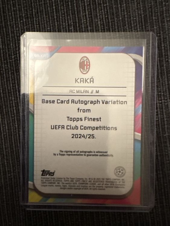 Kaka Autogramm Karte Topps Finest 2024/25 AC Milan 10/50 (Neu (gemäss ...