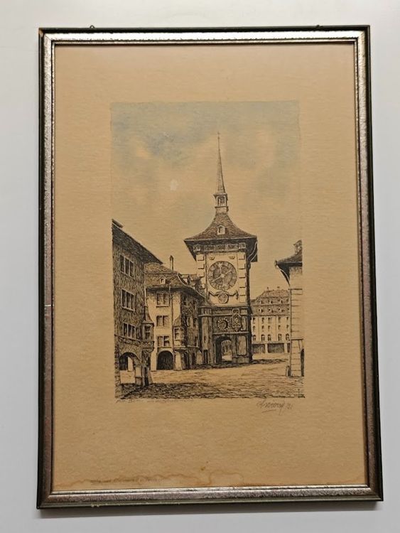 N12 Original Aquarelle Altstadt Bern Zytglogge signiert | Kaufen auf Ricardo