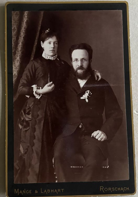 Kabinettfoto von Mange & Labhart, Rorschach, Brautpaar (Gebraucht) in ...