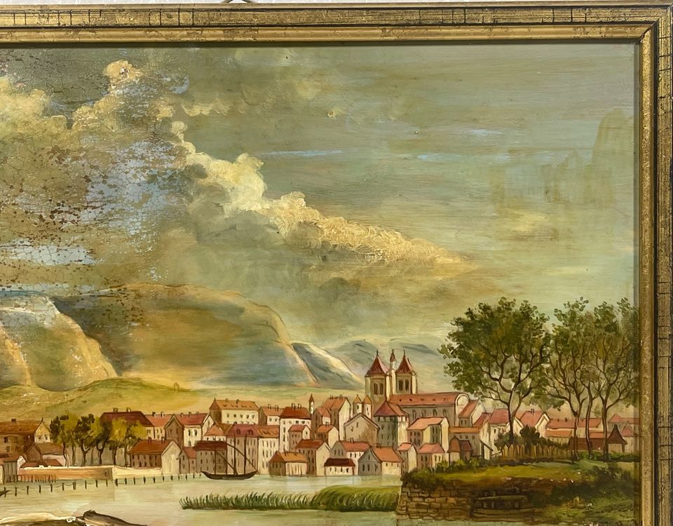 1800 Antikes Gemälde Genf unleserlich Signiert | Kaufen auf Ricardo