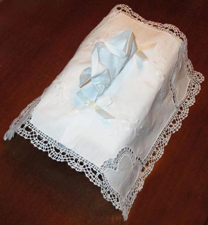 Kosmetiktuchbox Überzug aus Baumwolle mit Spitze, S (NEU) (Neu (gemäss ...