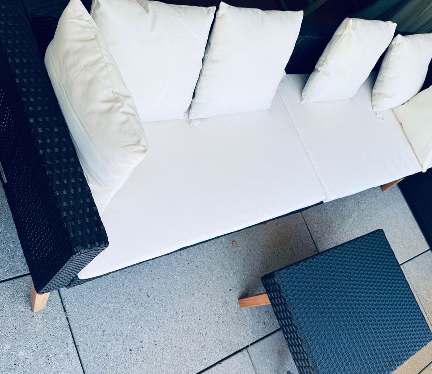 Gartenlounge Set, Rattan, Schwarz, Top Zustand! (Gebraucht) in Bassersdorf für CHF 50 – nur ...