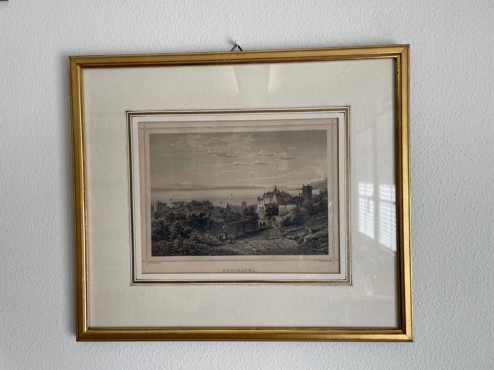 exklusiv gerahmte Bilder Genf, Grindelwald, Rigi, Neuchatel (Gebraucht) in Basel für CHF 45 ...