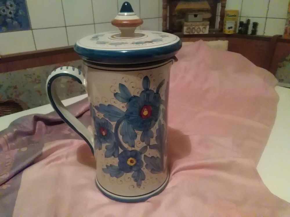 Keramik-Krug mit Deckel, DERUTA, Handarb (Gebraucht) in Neuenhof für CHF 25 – nur Abholung auf ...