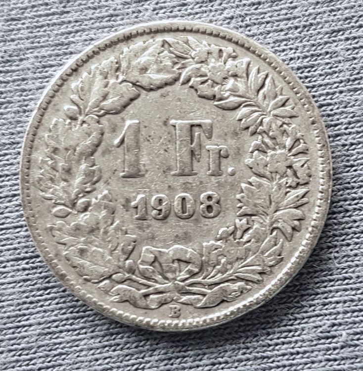 1 Franken 1908 uralte rare Silbermünze ab nur 1 Franken !!! (Gebraucht) in Camignolo für CHF 2 ...