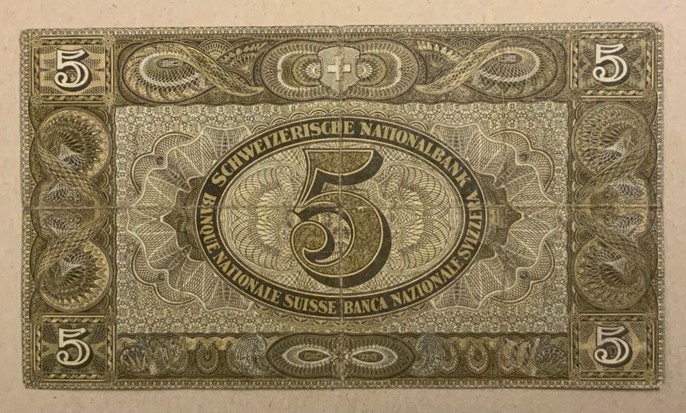 5er Nötli / 5Fr Note Serie 54C (Gebraucht) in Serneus für CHF 9 – mit ...