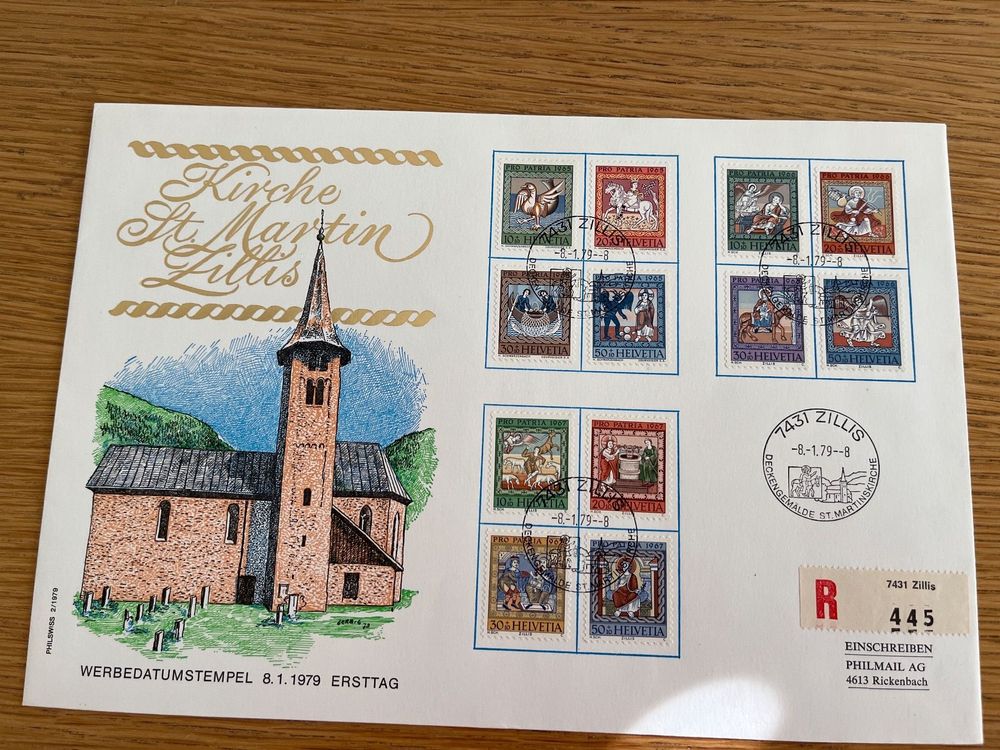 Schweizer Grossbrief Kirche St. Martin Lillis 1979 (Gebraucht) in ...